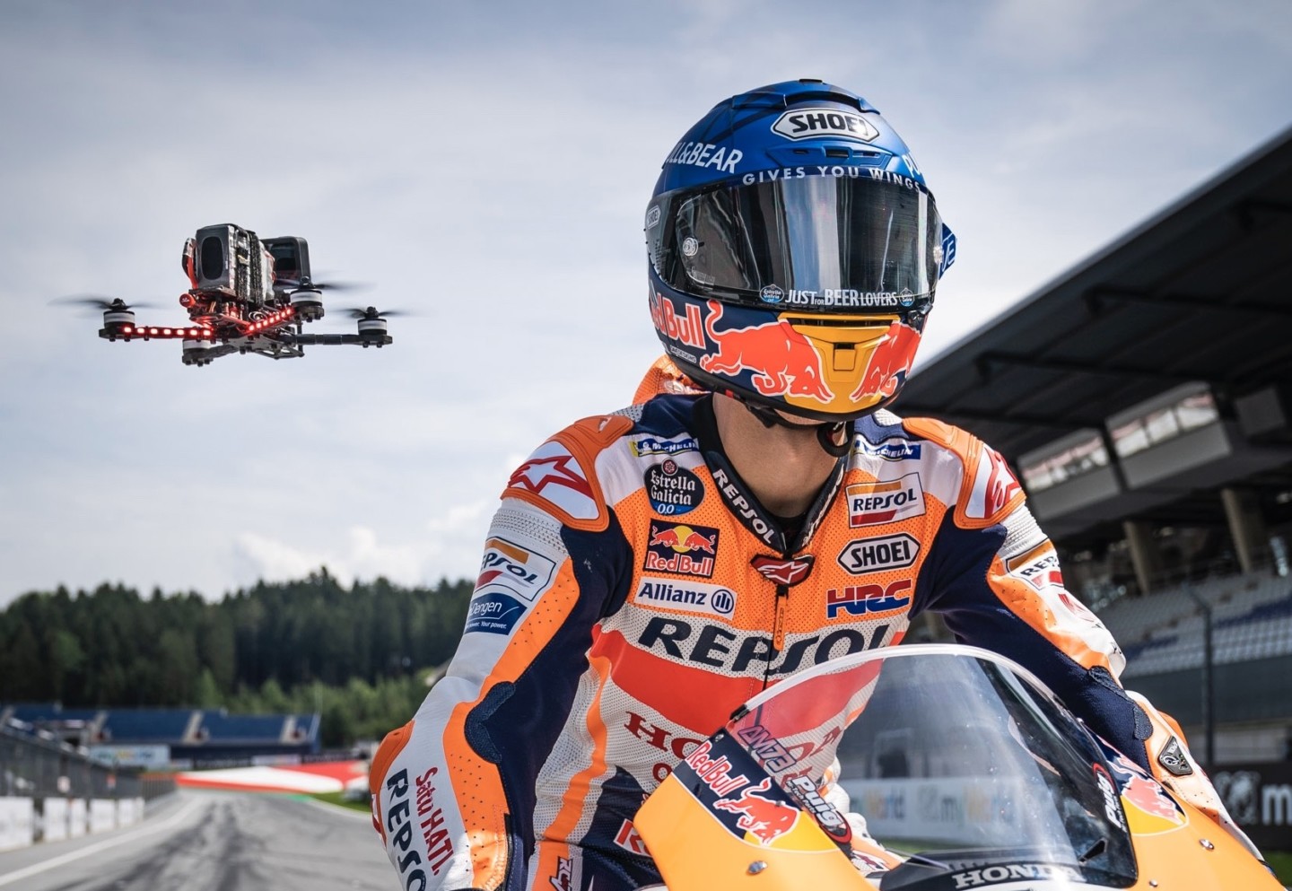 Race drone vs race bike: the fastest battle at Spielberg